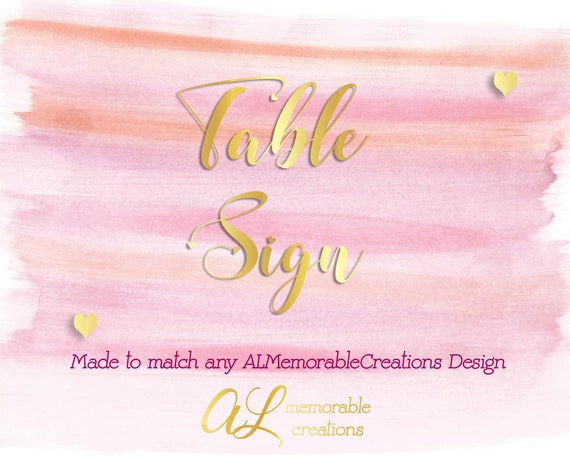 Matching Table Sign Printable Table Sign for any event Favor | Etsy