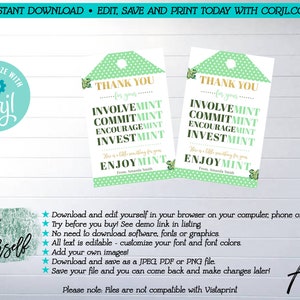 Mint Teacher Appreciation Printable Gift Tag, Editable End of School ...