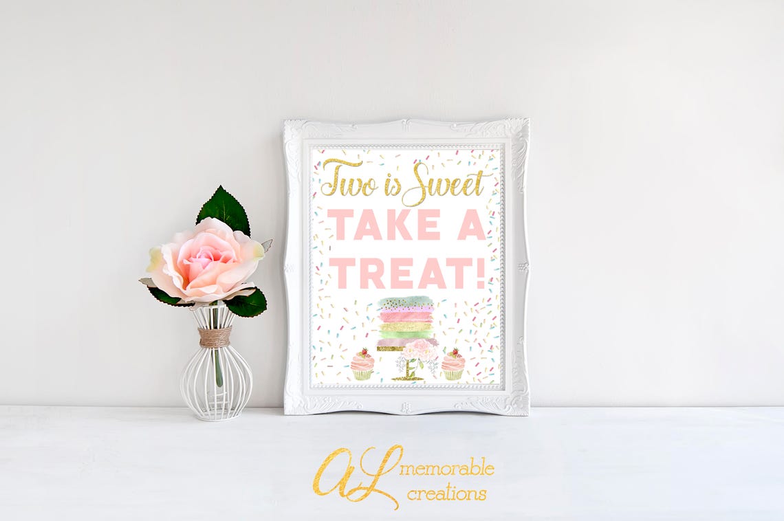 Two is Sweet Take a Treat Sign Two Sweet Birthday Sign Two - Etsy