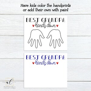 Best Grandpa Hands Down Sign, Handprint Gift for Grandpa, Father's Day ...