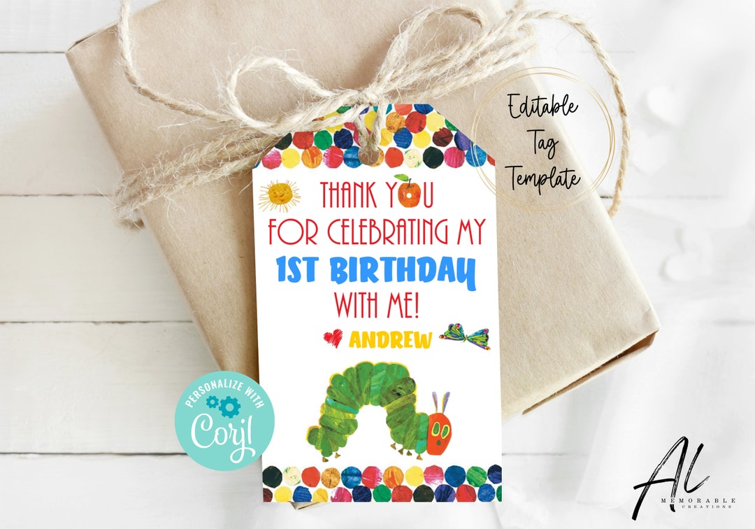 Very Hungry Caterpillar Printable Tags, Edit Yourself Hungry ...