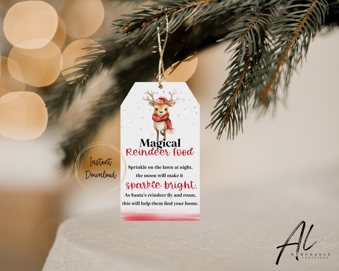 Magical Reindeer Food Tag Printable, Magic Reindeer Food, Christmas ...