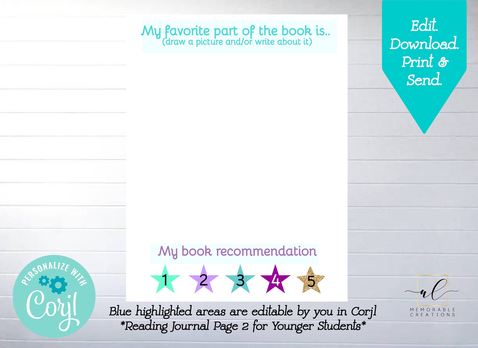 Editable Mermaid Reading Log Edit Yourself Mermaid Reading - Etsy