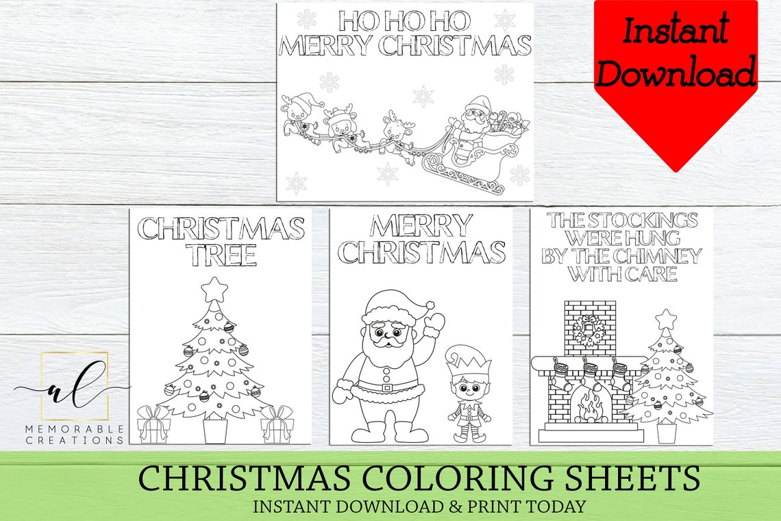 Printable Christmas Coloring Sheets, Kids Christmas Activity, Kids ...