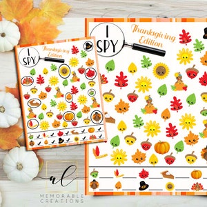 Thanksgiving I Spy Printable Game, Kids Thanksgiving Activity ...