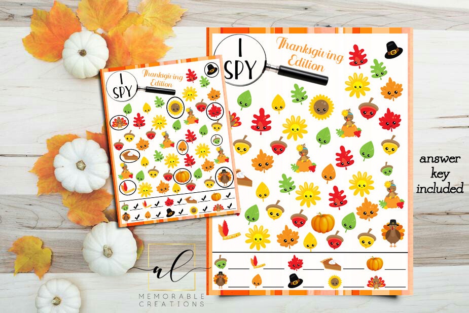 Thanksgiving I Spy Printable Game Kids Thanksgiving Activity - Etsy
