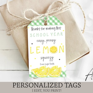 Lemon Teacher Appreciation Tags, Easy Peasy Lemon Squeezy Tags, End of ...