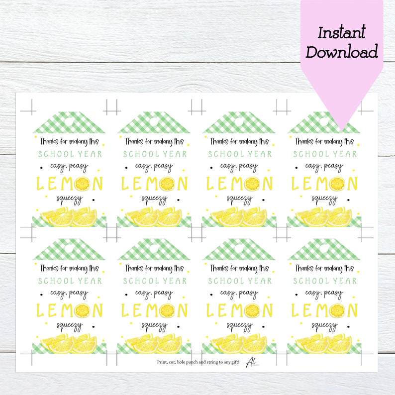 Teacher Appreciation Tags Easy Peasy Lemon Squeezy Tag End - Etsy