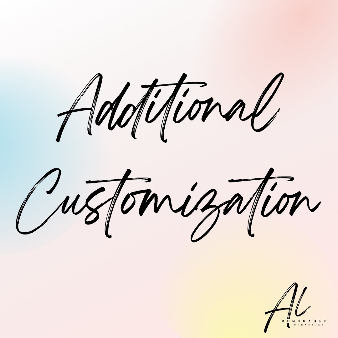 Additional Customization, Extra Personalization to an Existing Print ...