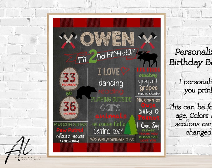 Lumberjack Birthday Board Lumberjack Birthday Poster Lumberjack ...
