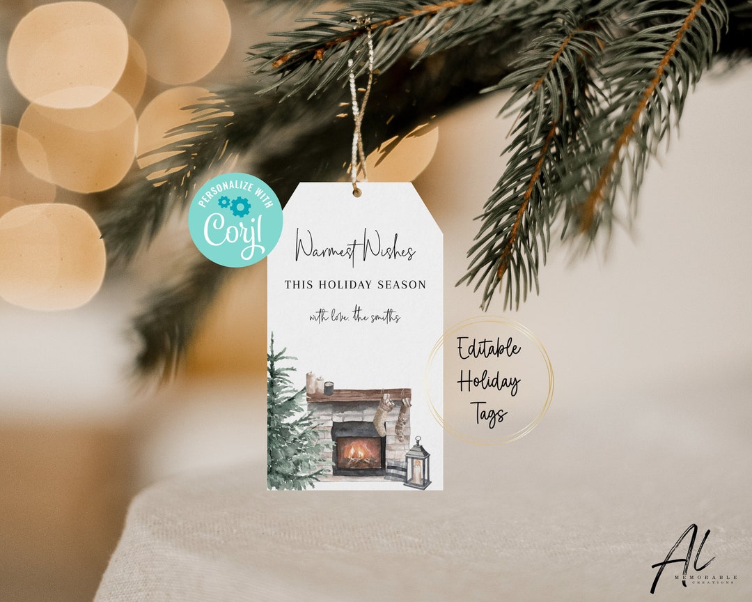 Editable Rustic Farmhouse Christmas Gift Tags, Printable Rustic ...