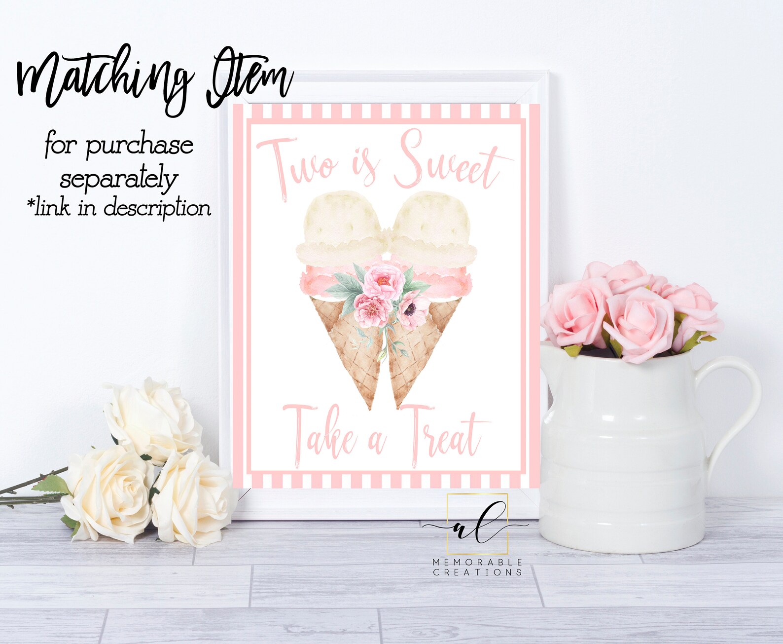 Ice Cream Birthday Sign, Floral Ice Cream Birthday Chalkboard, Ice ...