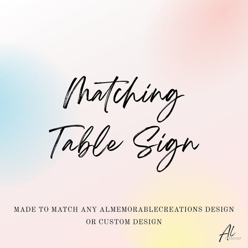 Matching Table Sign Printable Table Sign for Any Event Favor - Etsy