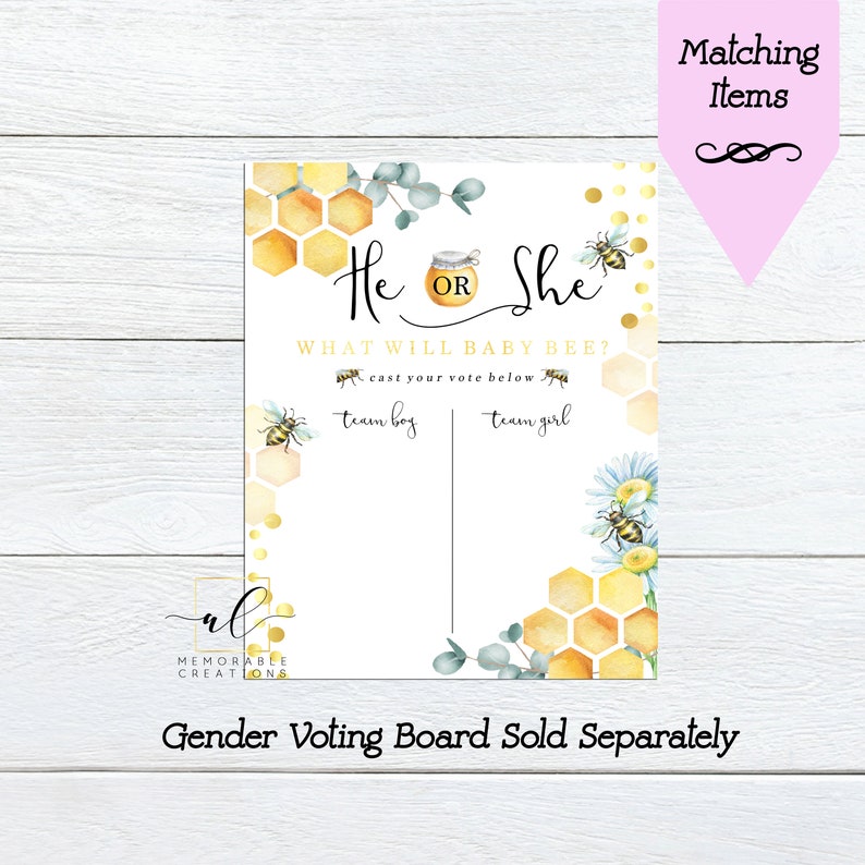 Honey Bee Gender Reveal Party Printable Invitation Edit - Etsy