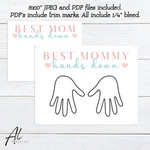 Best Mom Hands Down Sign, Handprint Gift for Mommy, Mother's Day Gift ...