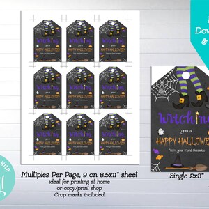 Witch Halloween Printable Tags, Edit Yourself Witching You A Happy ...