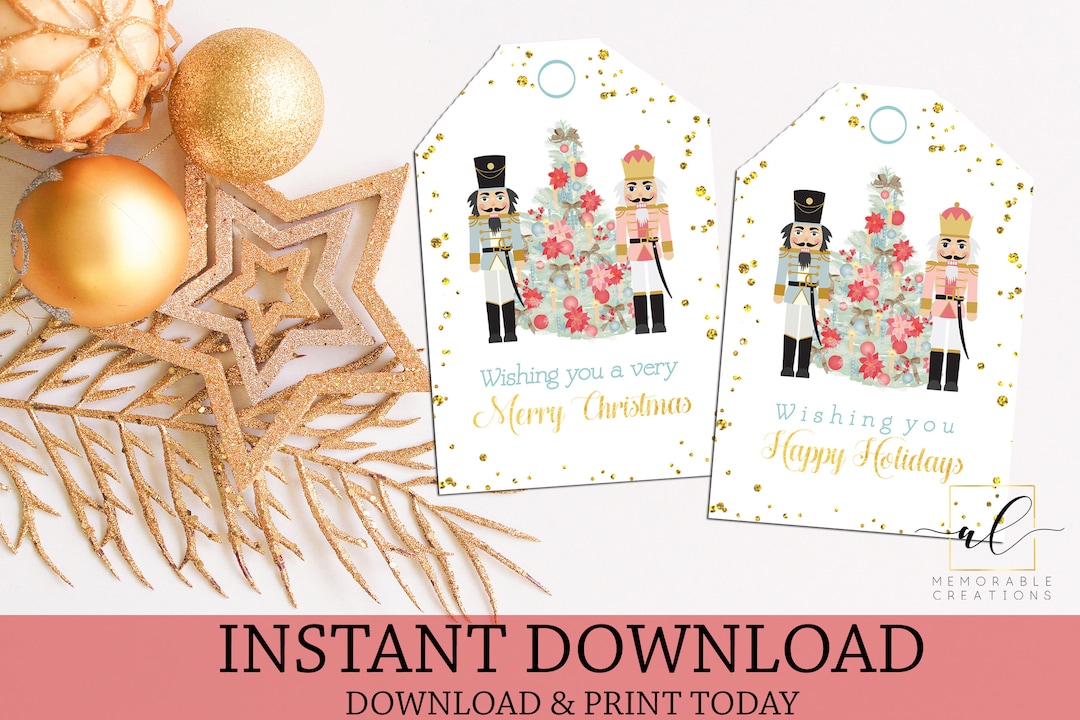 Nutcracker Christmas Tags, Christmas Gift Tag, Holiday Gift Tag ...