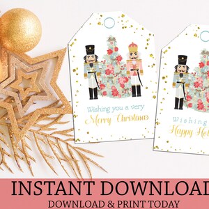 Nutcracker Christmas Tags, Christmas Gift Tag, Holiday Gift Tag ...