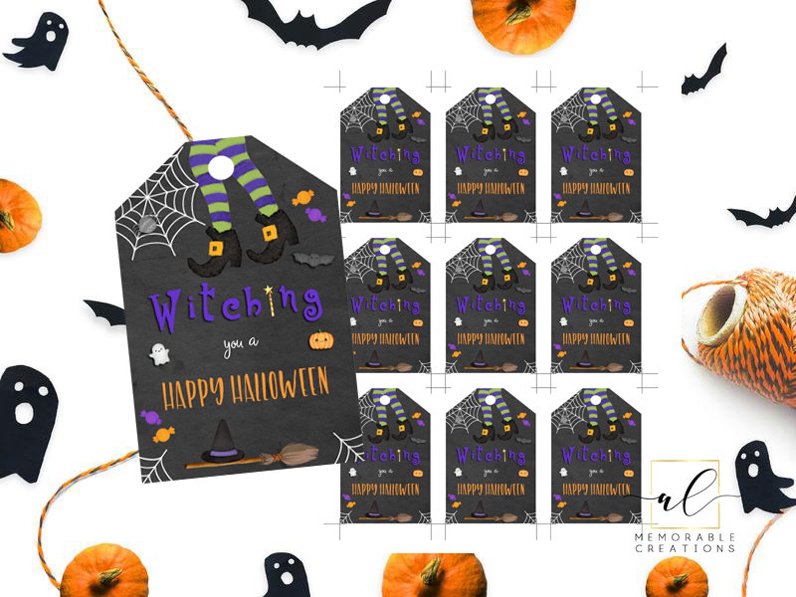 Witch Halloween Tags, Halloween Treat Tag, Witch Gift Tags, Printable ...