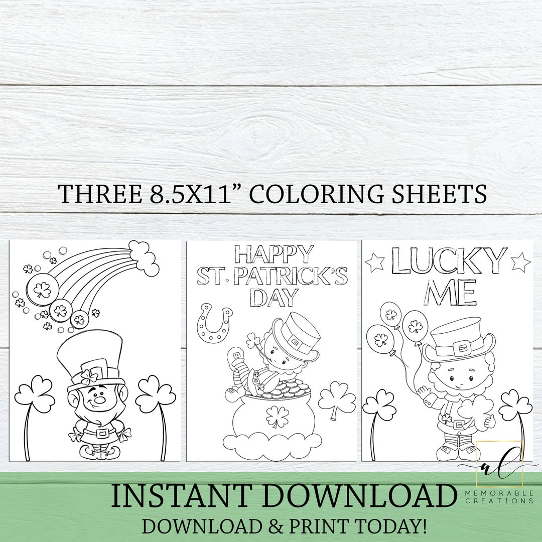 St. Patrick's Day Printable Coloring Sheets, Kids St Patricks Day ...