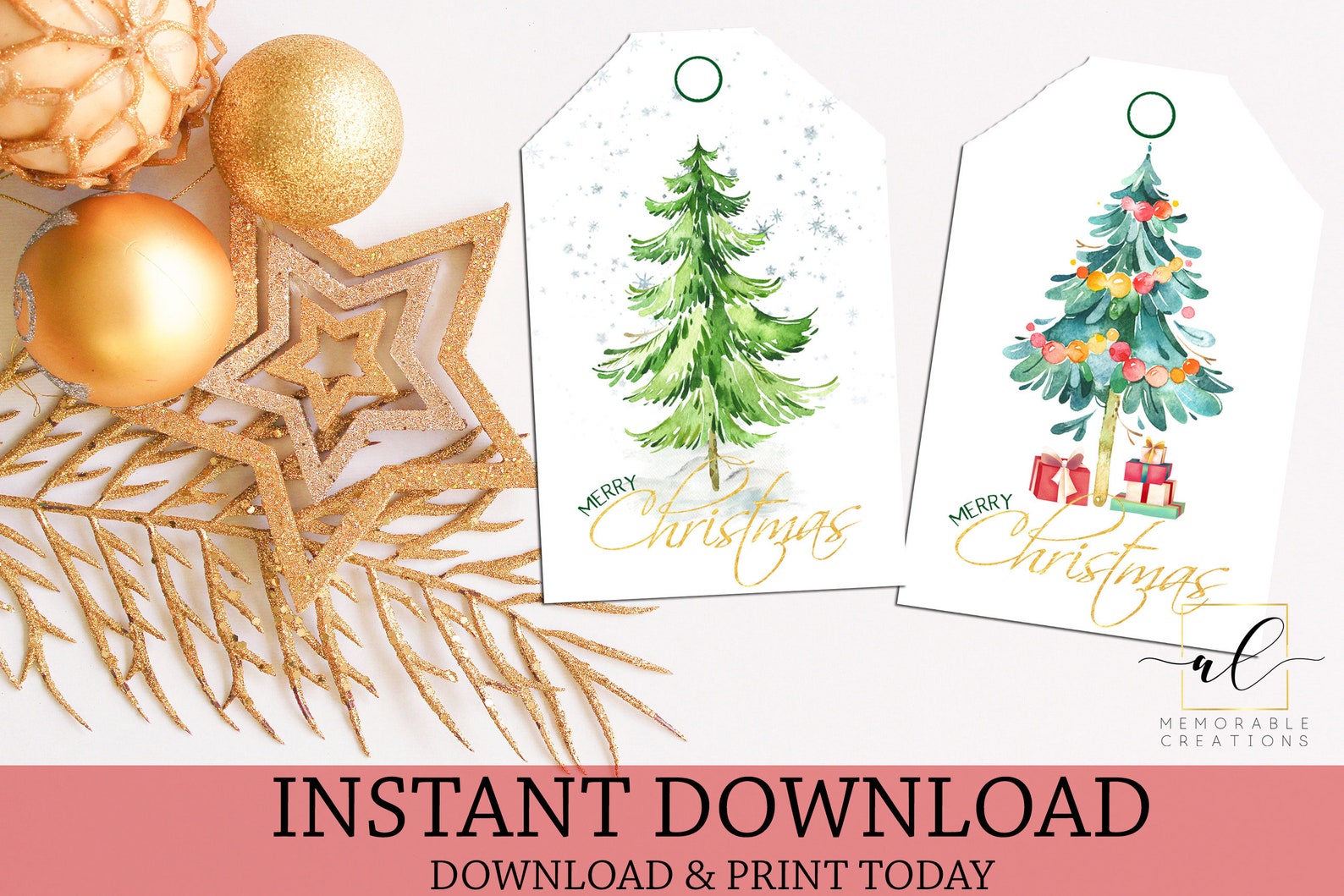 Christmas Tree Gift Tags Christmas Present Tags Snow Pine - Etsy