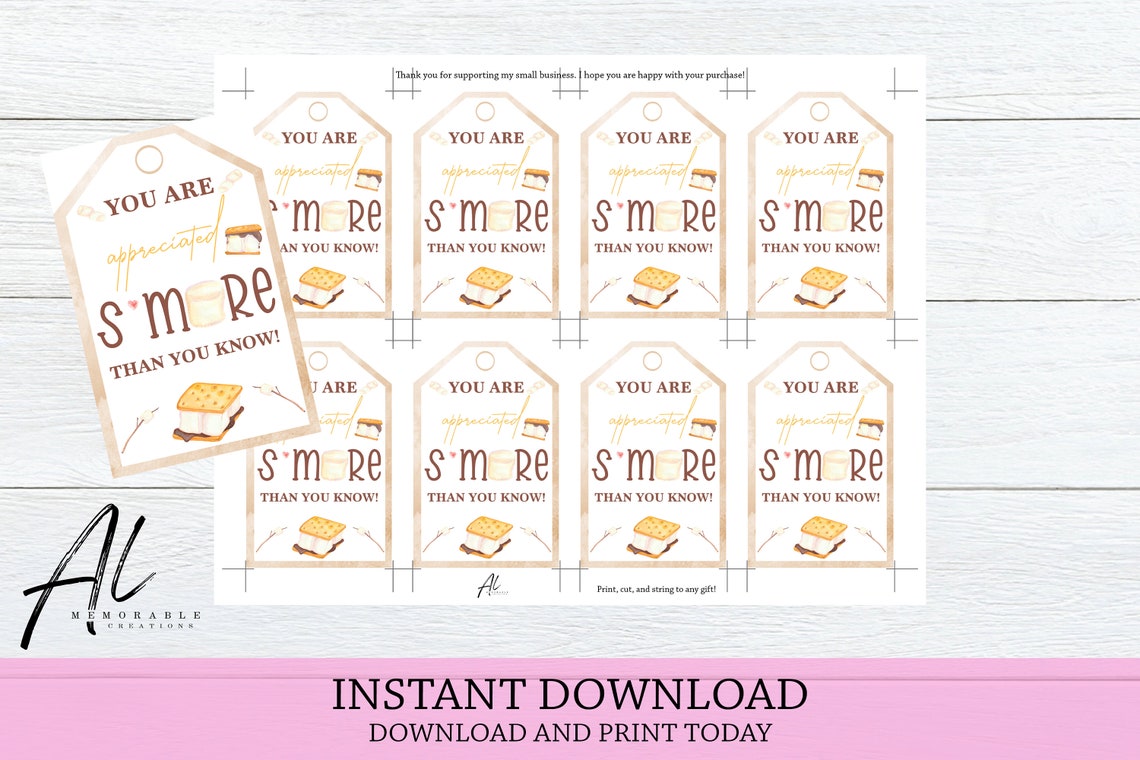 S'more Teacher Appreciation Gift Tags Appreciated Smore - Etsy