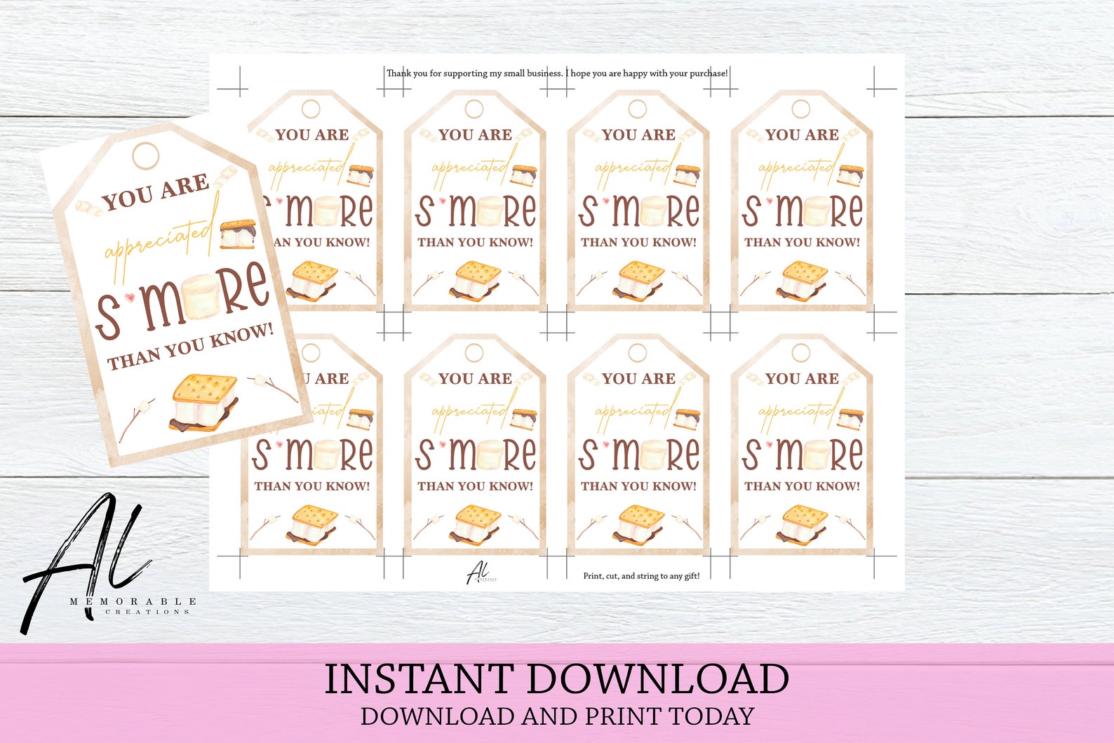 S'more Teacher Appreciation Gift Tags, Appreciated Smore Than You Know ...