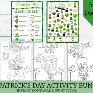Printable St. Patrick's Day Activity Bundle, Kids St Pattys Day ...