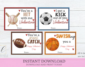 Football Valentine Cards | Etsy