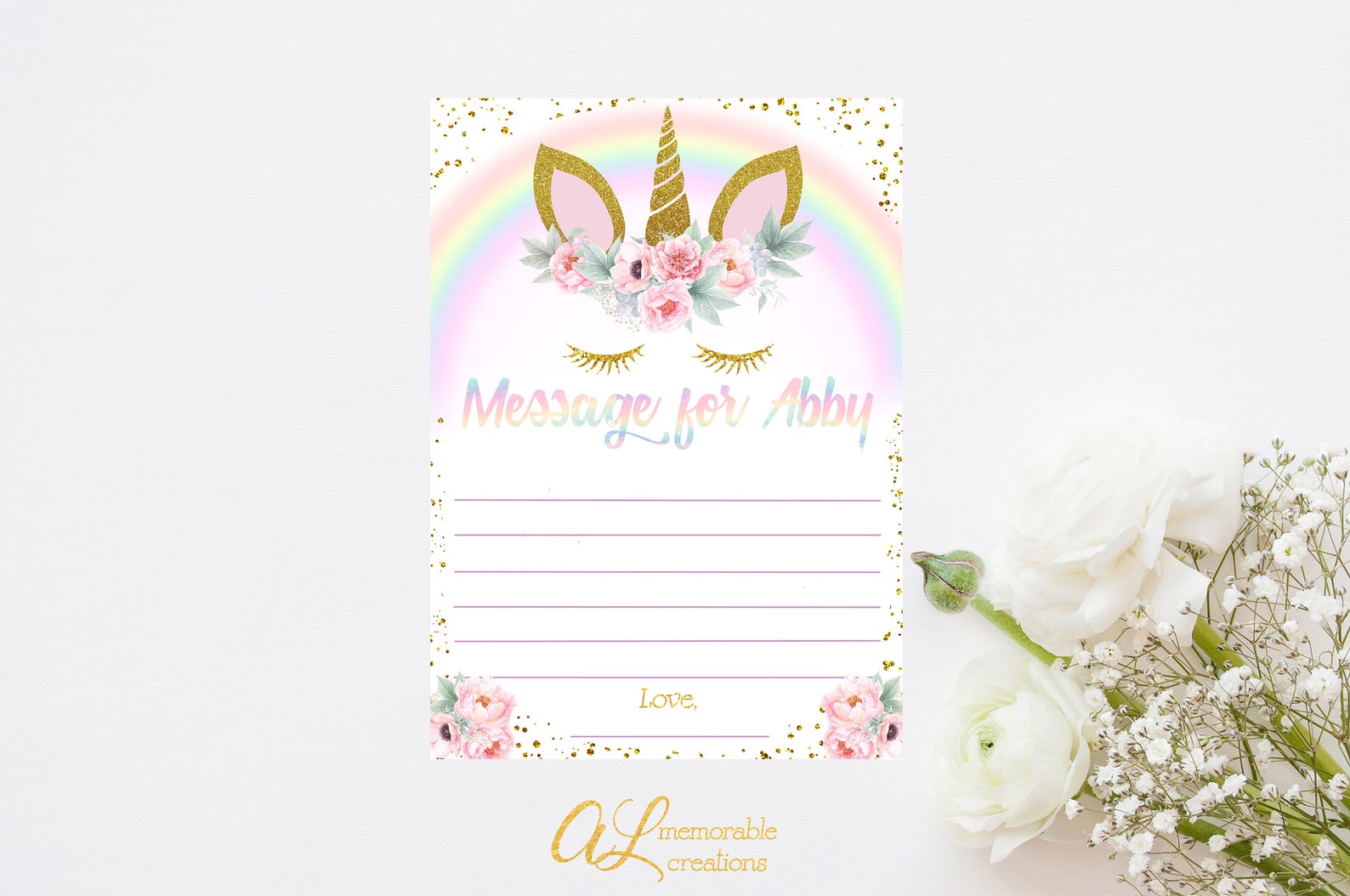 Unicorn Time Capsule, Floral Unicorn Birthday Time Capsule, Time ...
