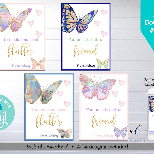 Butterfly Valentine - Etsy