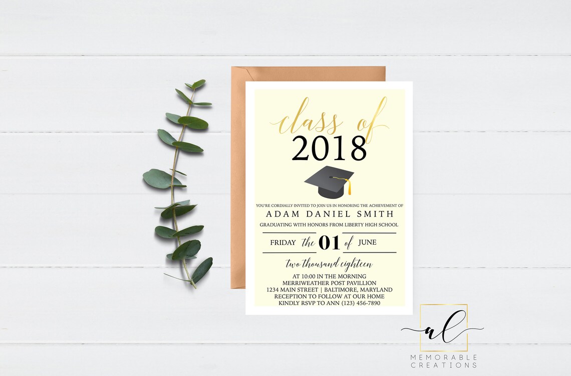 Modern Graduation Invitation Graduation Invitation - Etsy