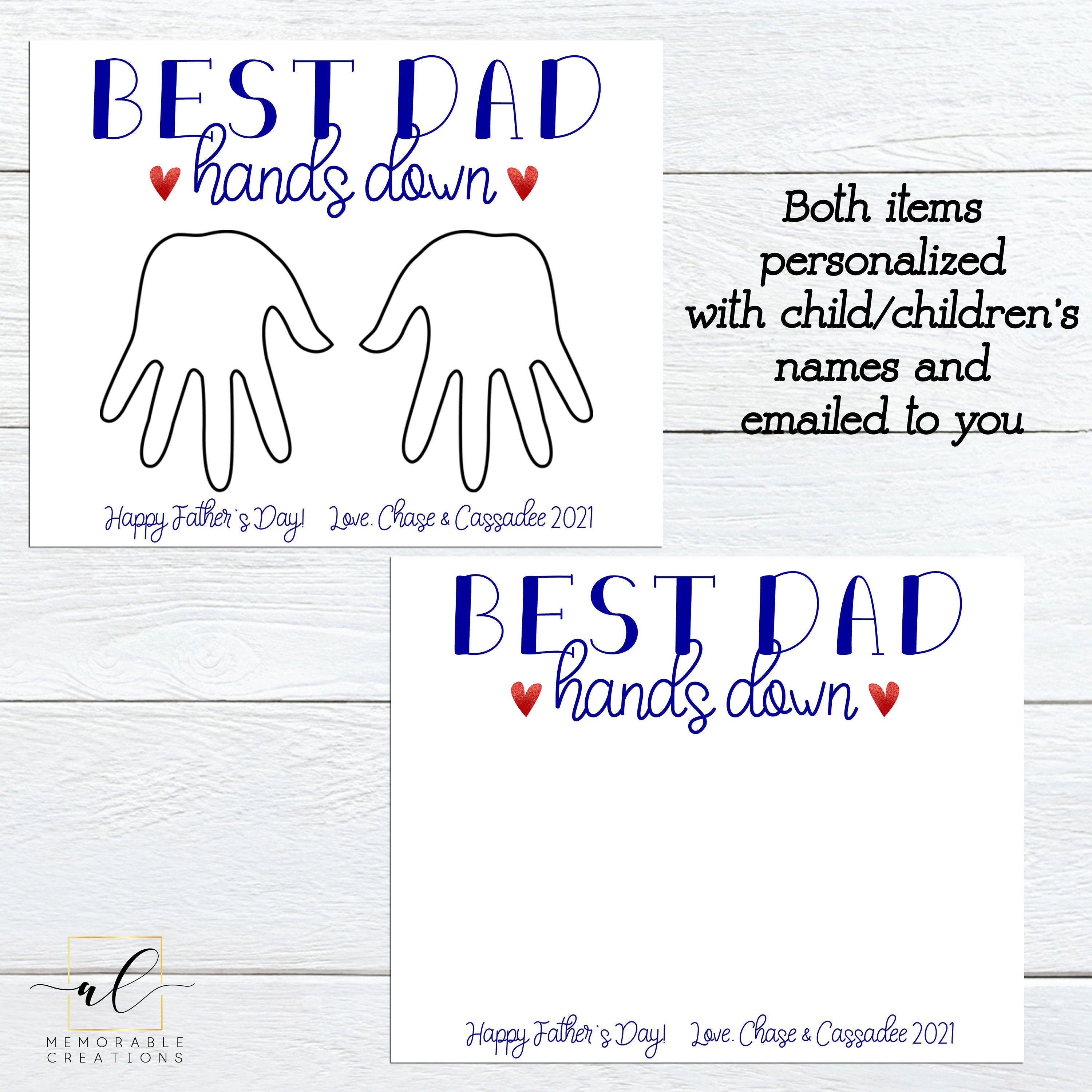 Best Dad Hands Down Sign Handprint Kids Craft Best Dad Hands - Etsy