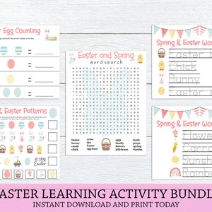 Printable Easter Learning Activity Bundle, Kids Spring Learning Sheets ...