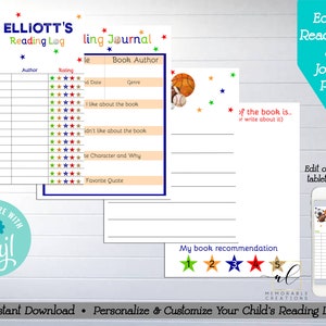 Editable Sports Reading Log, Edit Yourself Sports Reading Journal ...