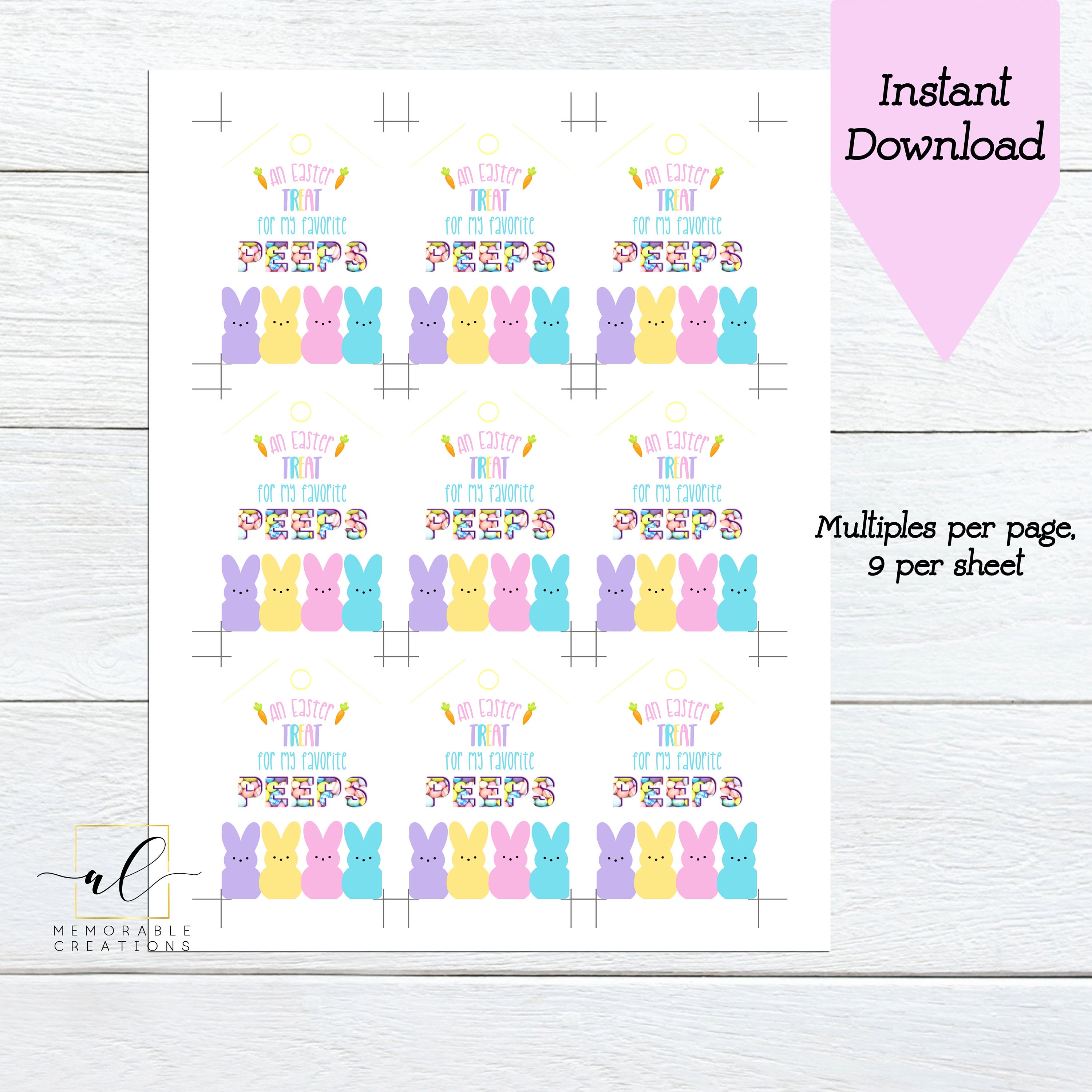 Peeps Easter Tags, Printable Easter Tags, Treats for My Peeps, Happy ...