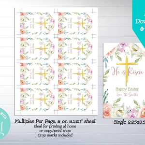Religious Easter Printable Tags, Edit Yourself Cross Easter Tags ...