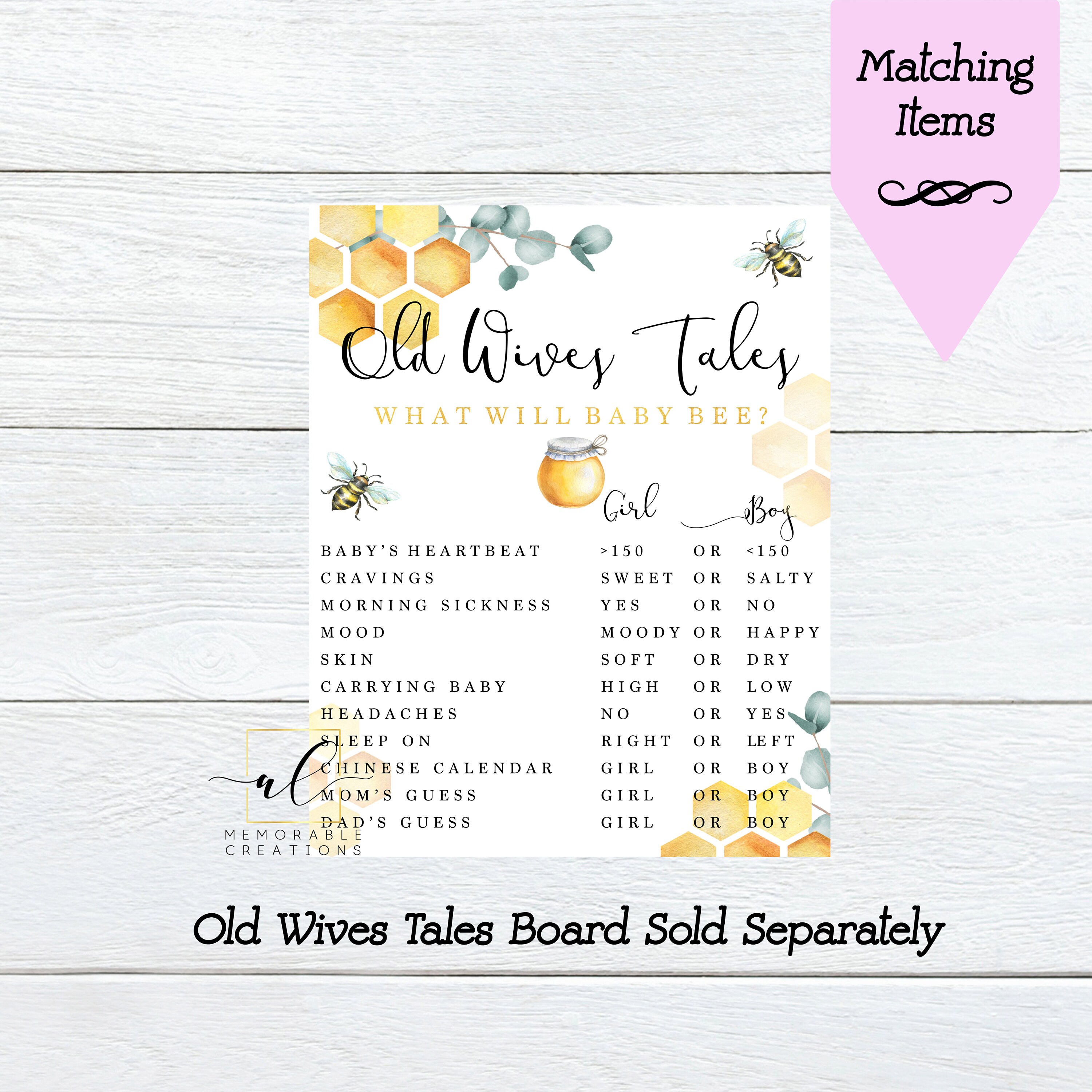 Honey Bee Gender Voting Sign Bee Gender Reveal Party Boy or - Etsy