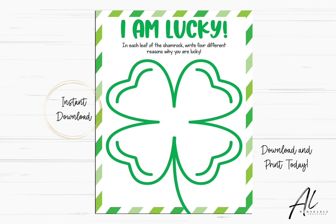 St. Patrick's Day I Am Lucky Printable Activity, Kids I Am Lucky ...