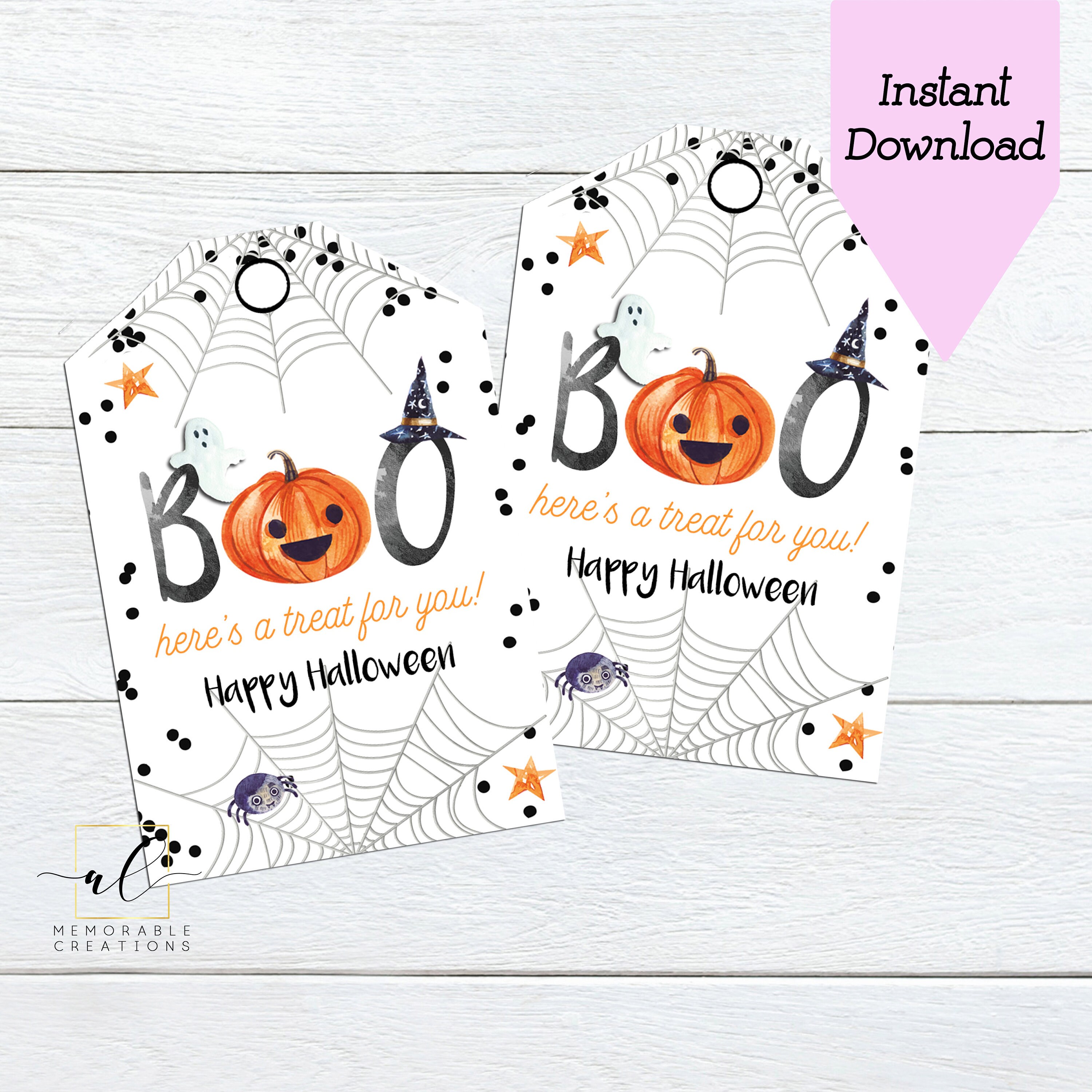 Boo Halloween Tags Halloween Treat Tag Halloween Tag Boo | Etsy