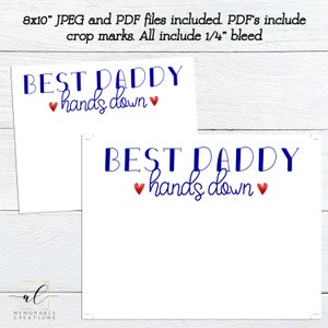 Best Dad Hands Down Sign, Handprint Gift for Dad, Father's Day Gift ...