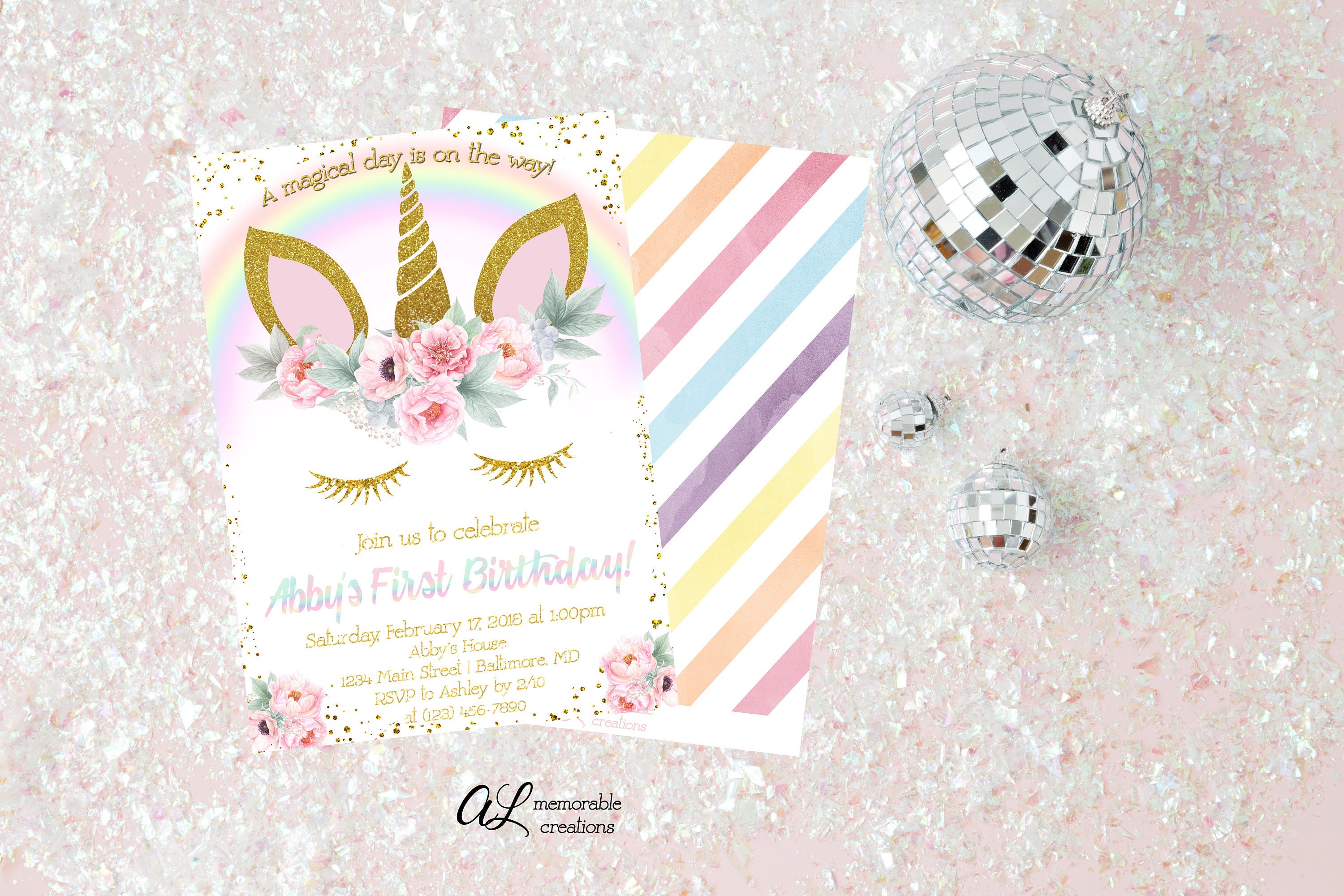 Unicorn Time Capsule, Floral Unicorn Birthday Time Capsule, Time ...