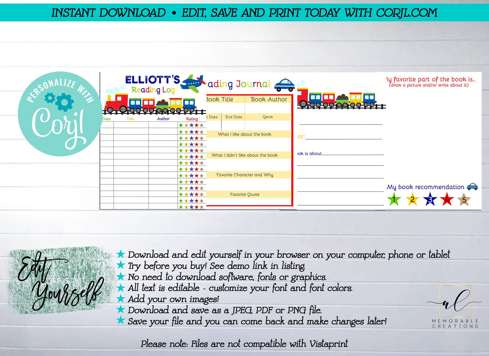 Editable Transportation Reading Log Edit Yourself Train - Etsy