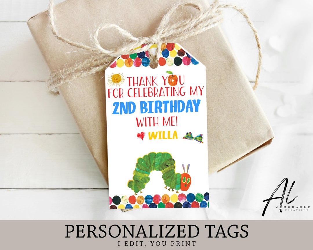 Very Hungry Caterpillar Tags, Hungry Caterpillar Gift Tags, Hungry ...