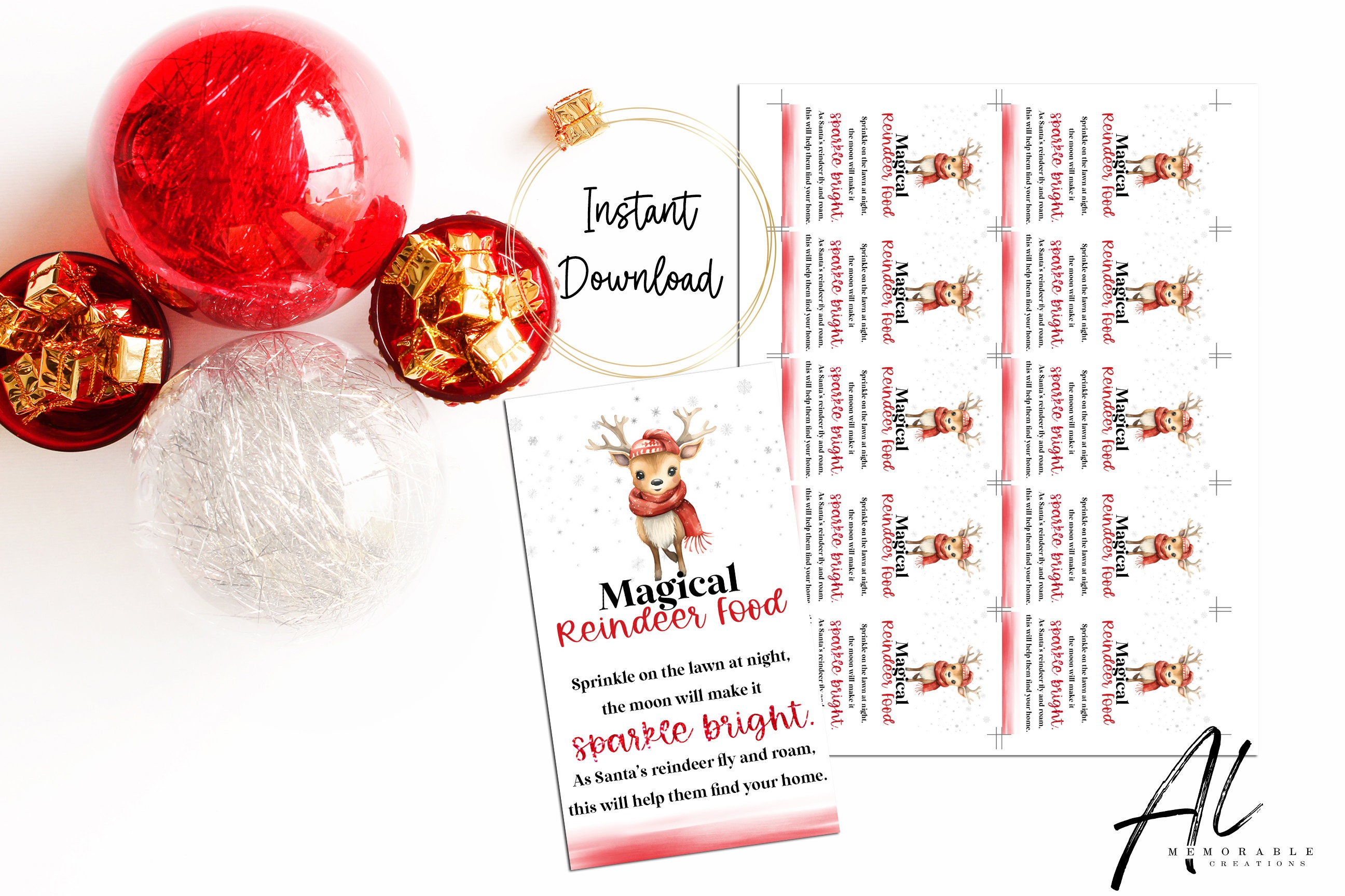 Magical Reindeer Food Tag Printable, Magic Reindeer Food, Christmas ...