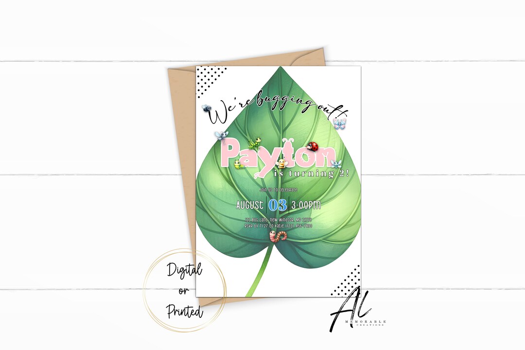 Bug Birthday Invitation, Watercolor Bug Birthday Invite, Girl Bug ...