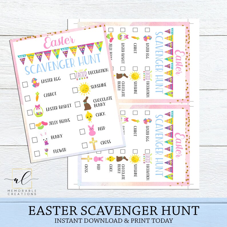 Easter Scavenger Hunt Printable Game Kids Easter Activity | Etsy