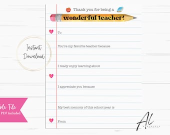 All About My Teacher Worksheet - Etsy