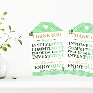 Mint Teacher Appreciation Tags, Teacher Gift Tag, End of School Year ...