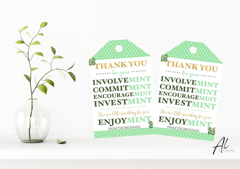 Mint Teacher Appreciation Tags, Teacher Gift Tag, End of School Year ...